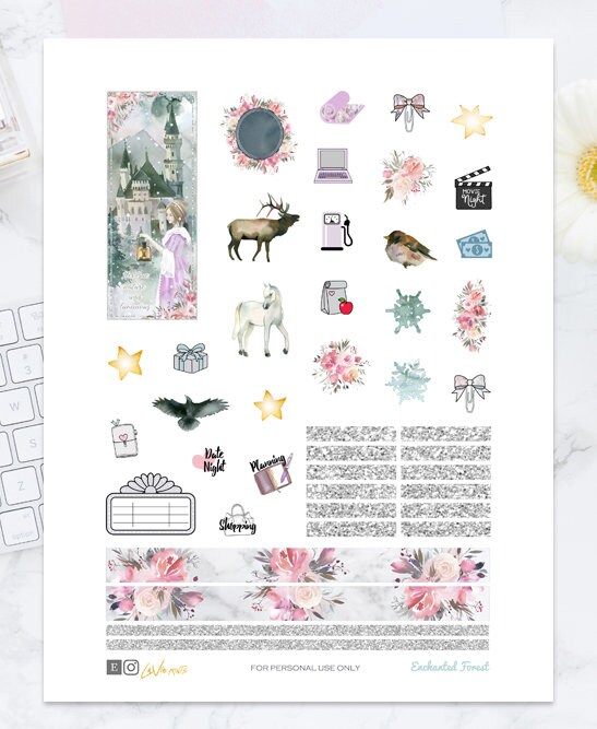 Enchanted Forest Weekly Kit Printable Planner Stickers - Etsy