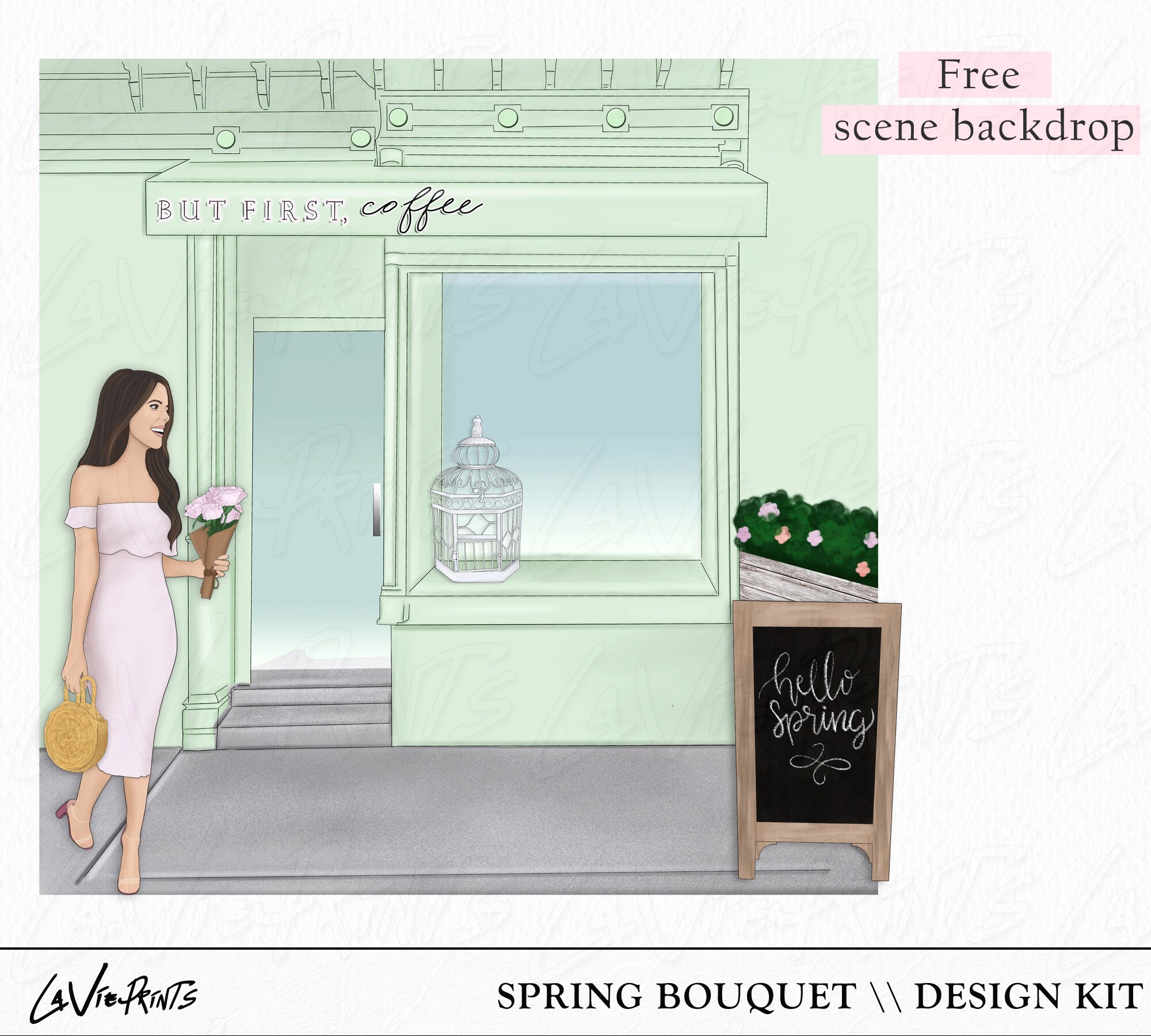 Spring Clipart Fashion Illustrations Fashion Girl Hand | Etsy