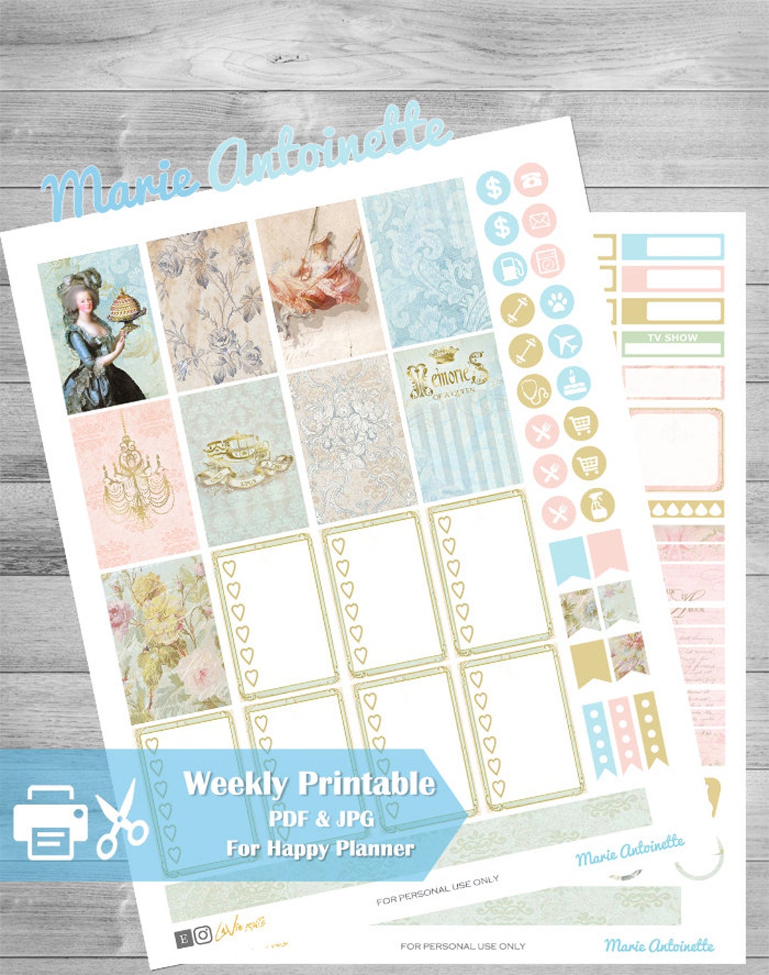 Happy Planner Stickers, Printable Planner Stickers, Victorian Style ...