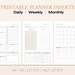 Printable Planner Set Daily Planner Weekly Planner Monthly Planner ...