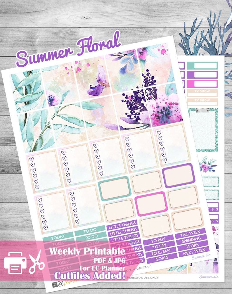 Printable planner stickers Fits Erin Condren Planner | Etsy