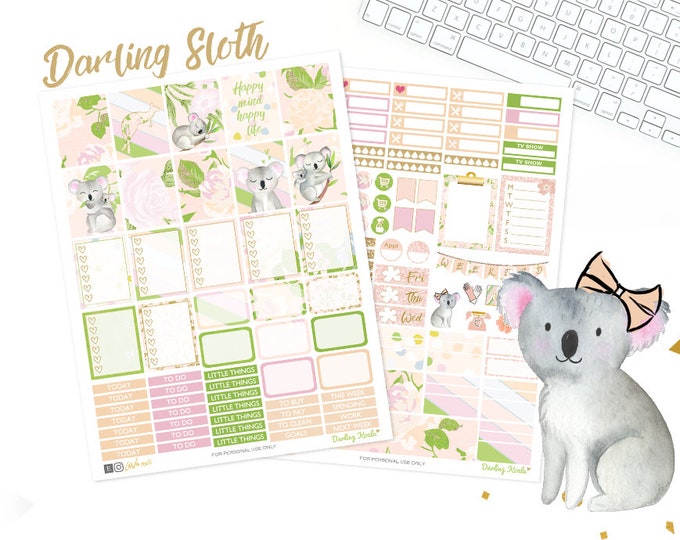 Koala Planner Stickers Printable Weekly Kit Animal Stickers - Etsy