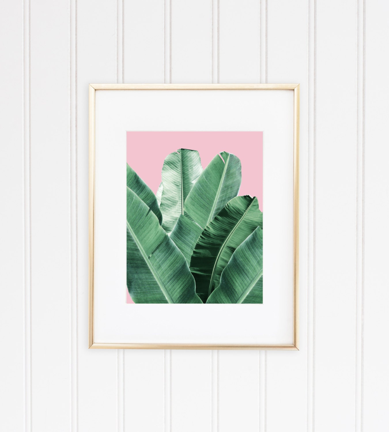 Banana leaf print banana leaf poster Green home decor | Etsy