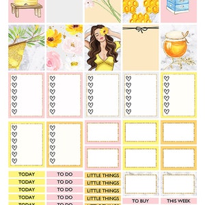 Honey Bee Weekly Kit Printable Planner Stickers Planner Girl - Etsy
