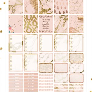Marble Planner Stickers, Printable, Weekly Kit, Gold Stickers, Glam ...