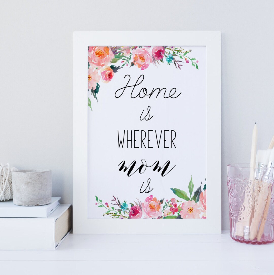 Home is Where Mom is Wall Art, Printable Mother's Day Print, Mothers ...