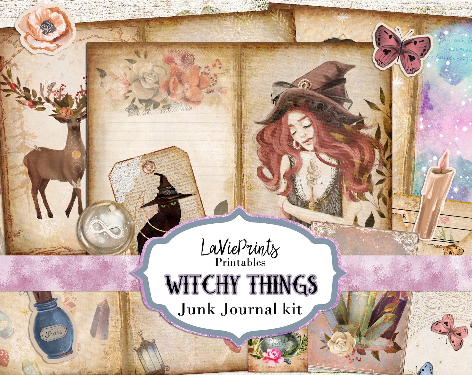 Magic Witch Junk Journal Kit Printable Witchy Journal - Etsy