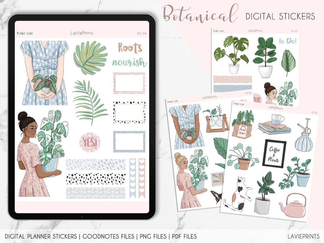 Botanical Digital Planner Stickers | Goodnotes Stickers | House Plant ...