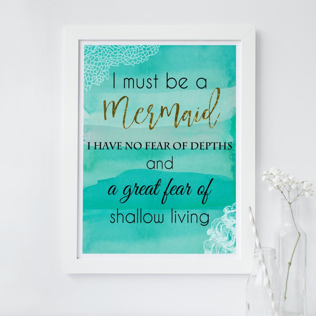 I Must Be a Mermaid Wall Art, Mermaid Quote, Mermaid Art Print ...