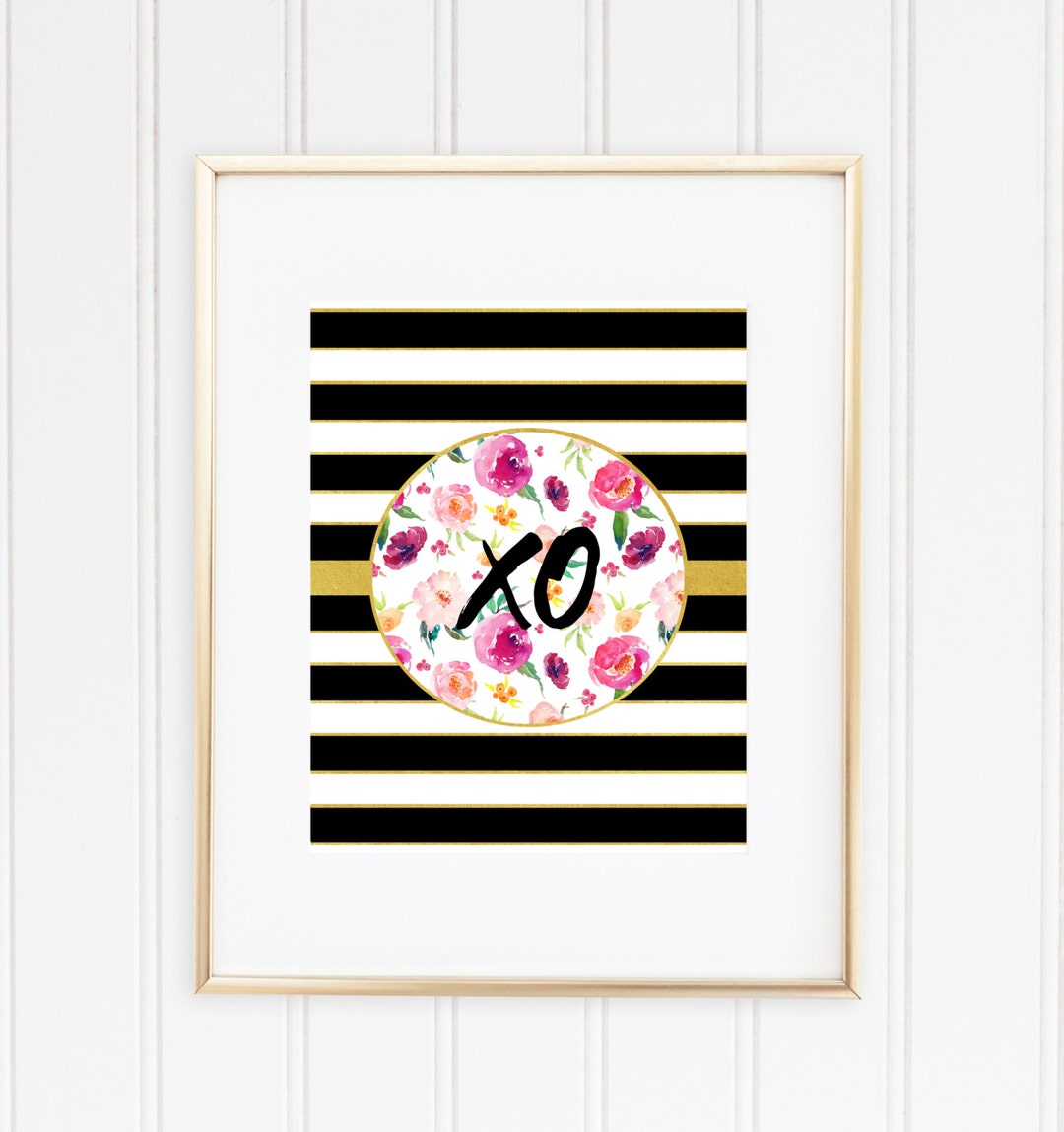 XO Print, Printable Wall Art, Kate Spade Inspired, Chic Print, Floral ...