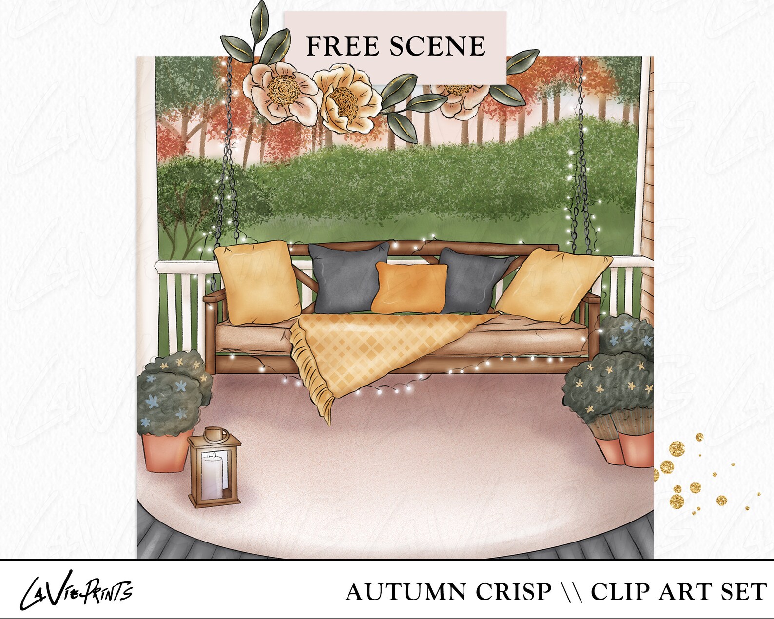 Fall Clip Art Set, Fashion Illustrations, Autumn Elements Clip Art ...