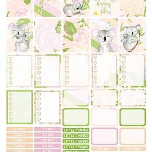 Koala Planner Stickers, Printable Weekly Kit, Animal Stickers, Darling ...