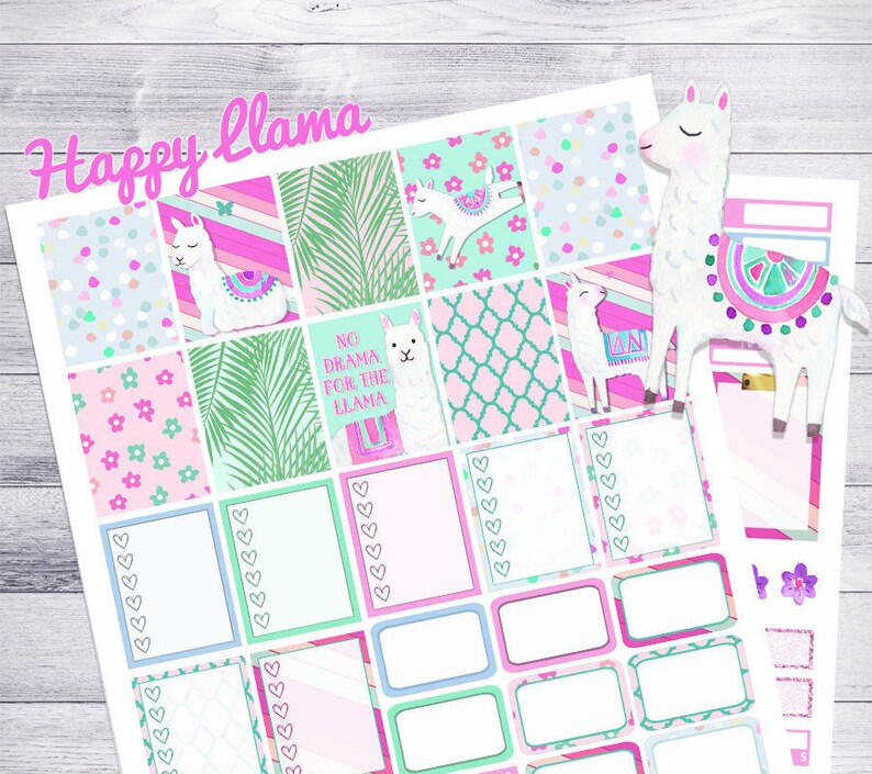 Happy Llama Weekly Kit Printable Planner Stickers Drama Llama | Etsy