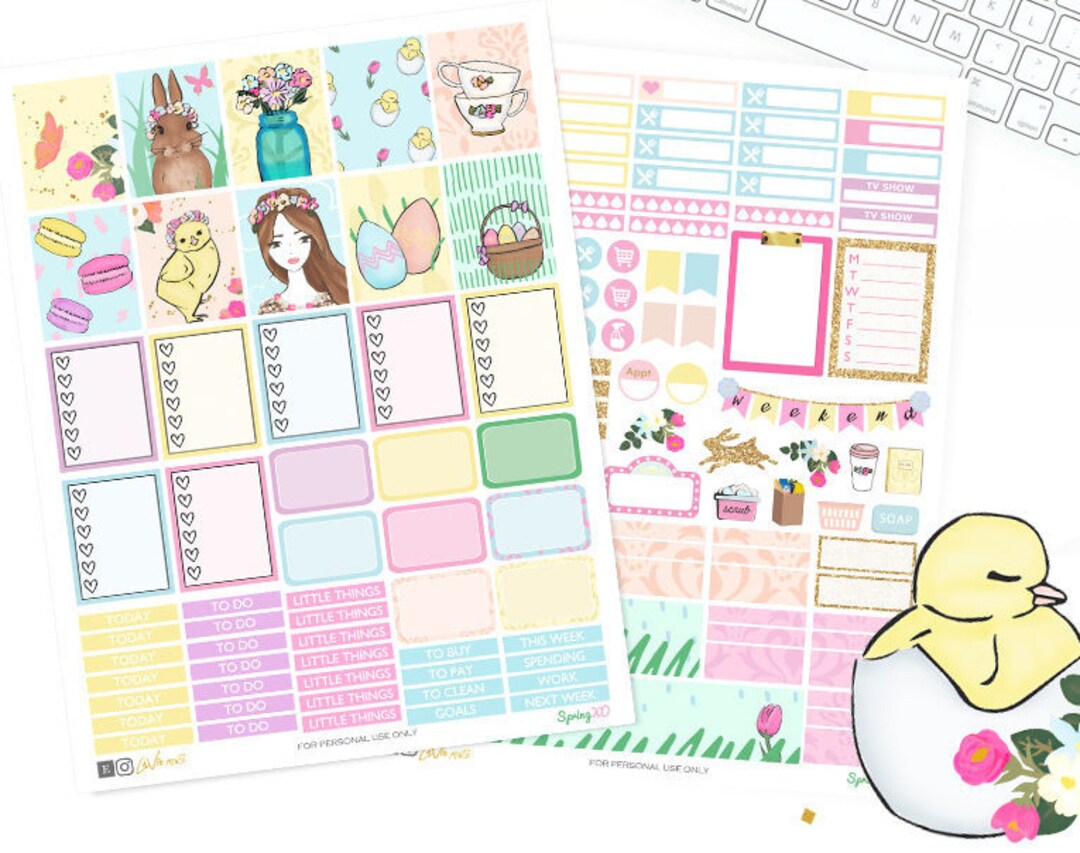 Spring Planner Stickers, Printable Weekly Kit, Use With Erin Condren ...