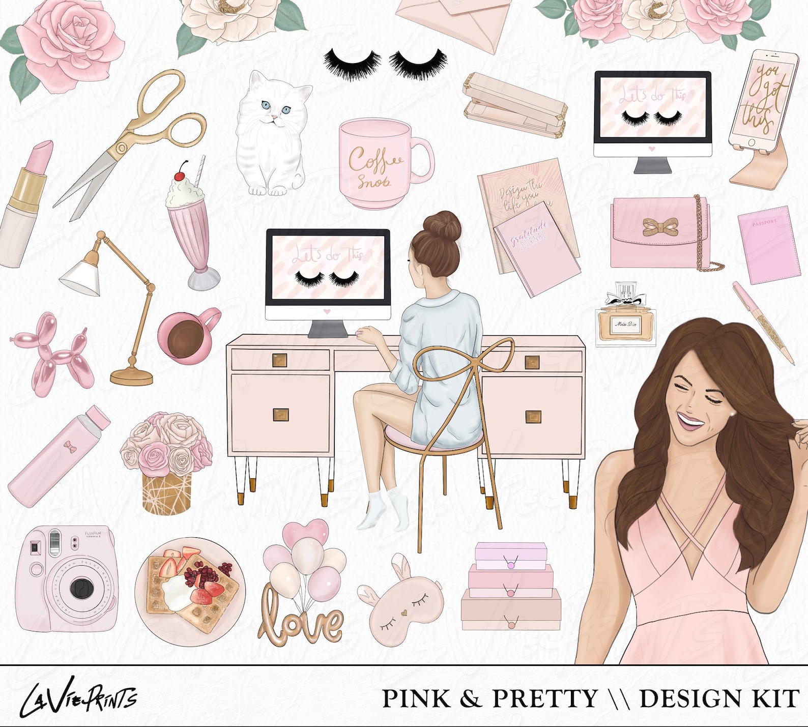 Planner Girl Clipart Fashion Illustrations Fashion Girl Hand - Etsy