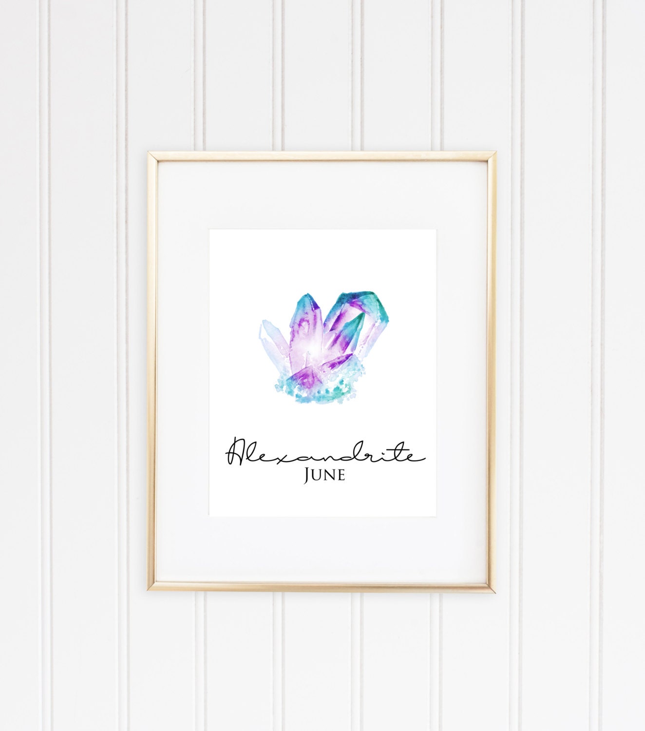 Alexandrite Birthstone Wall Art, June Month Wall Art, Monthly Gemstone ...