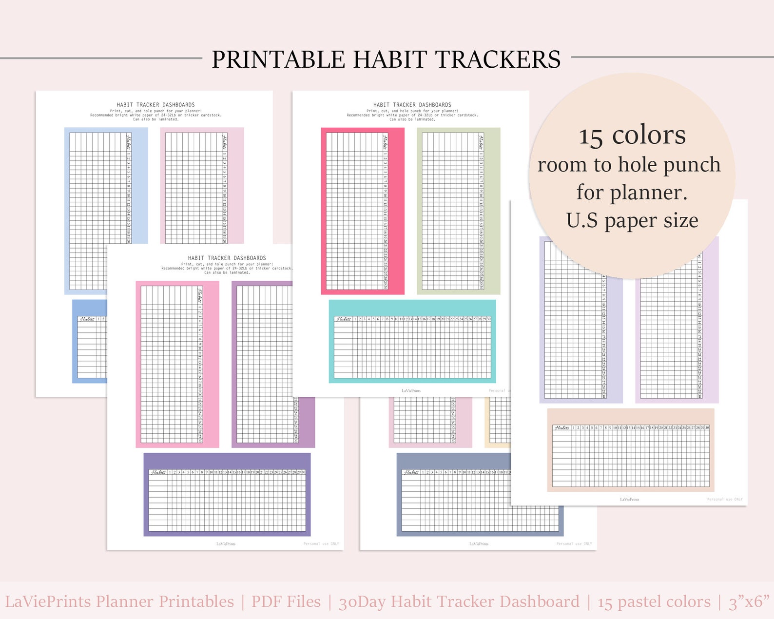 Printable Habit Tracker Monthly Habit Checklist 30 Day - Etsy