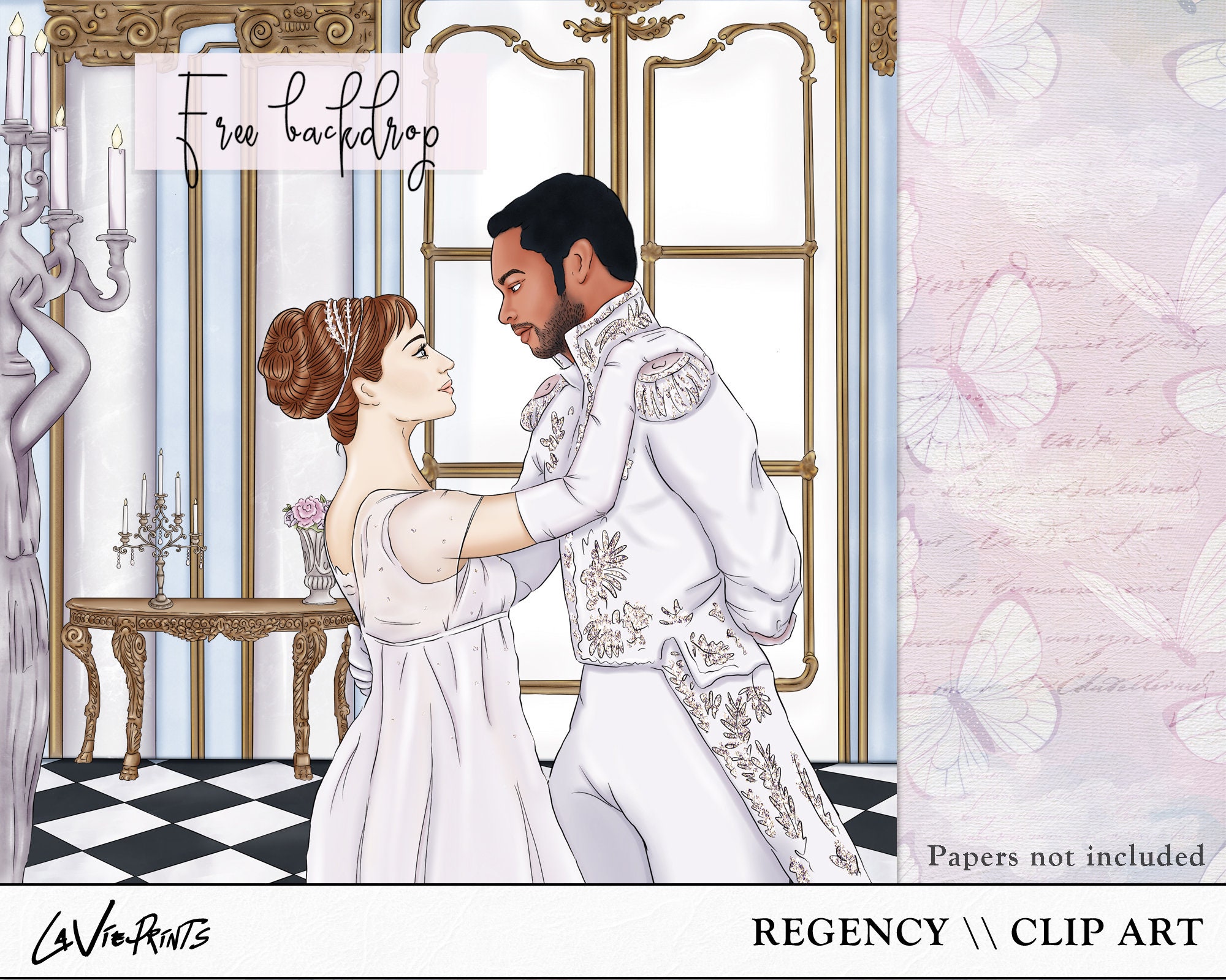 Regency Clip Art Set Duke Duchess Illustrations His Her - Etsy Canada