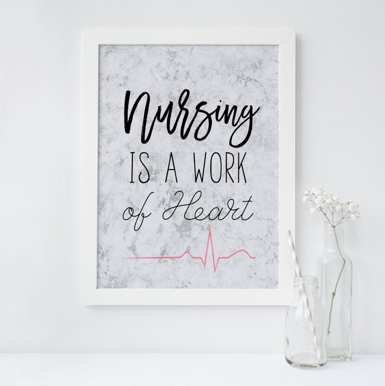 Nursing Wall Art Nurse Gift Nursing is a Work of Heart - Etsy