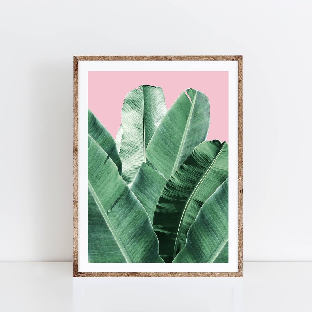 Banana Leaf Print, Banana Leaf Poster, Green Home Decor, Printable ...