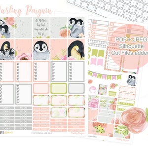 Penguin Planner Stickers, Printable Weekly Kit, Animal Stickers, Use ...