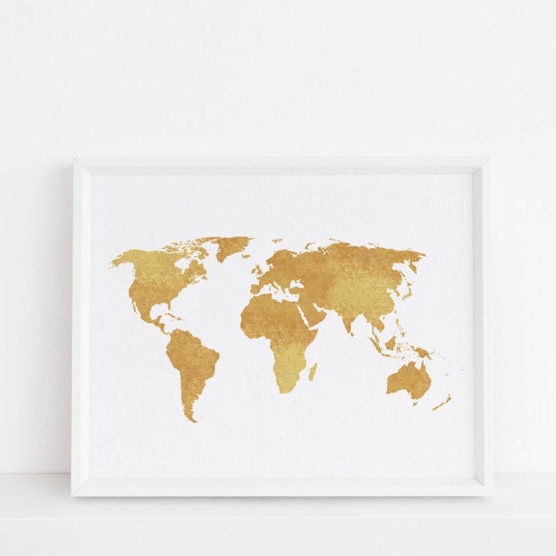 Gold World Map - Etsy