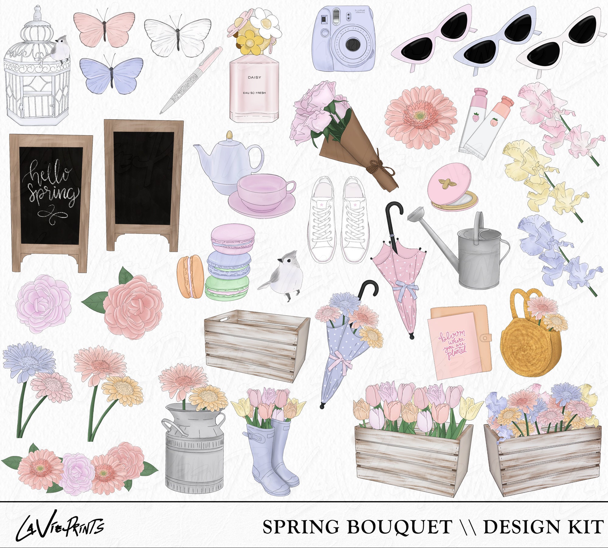 Spring Clipart Fashion Illustrations Fashion Girl Hand | Etsy