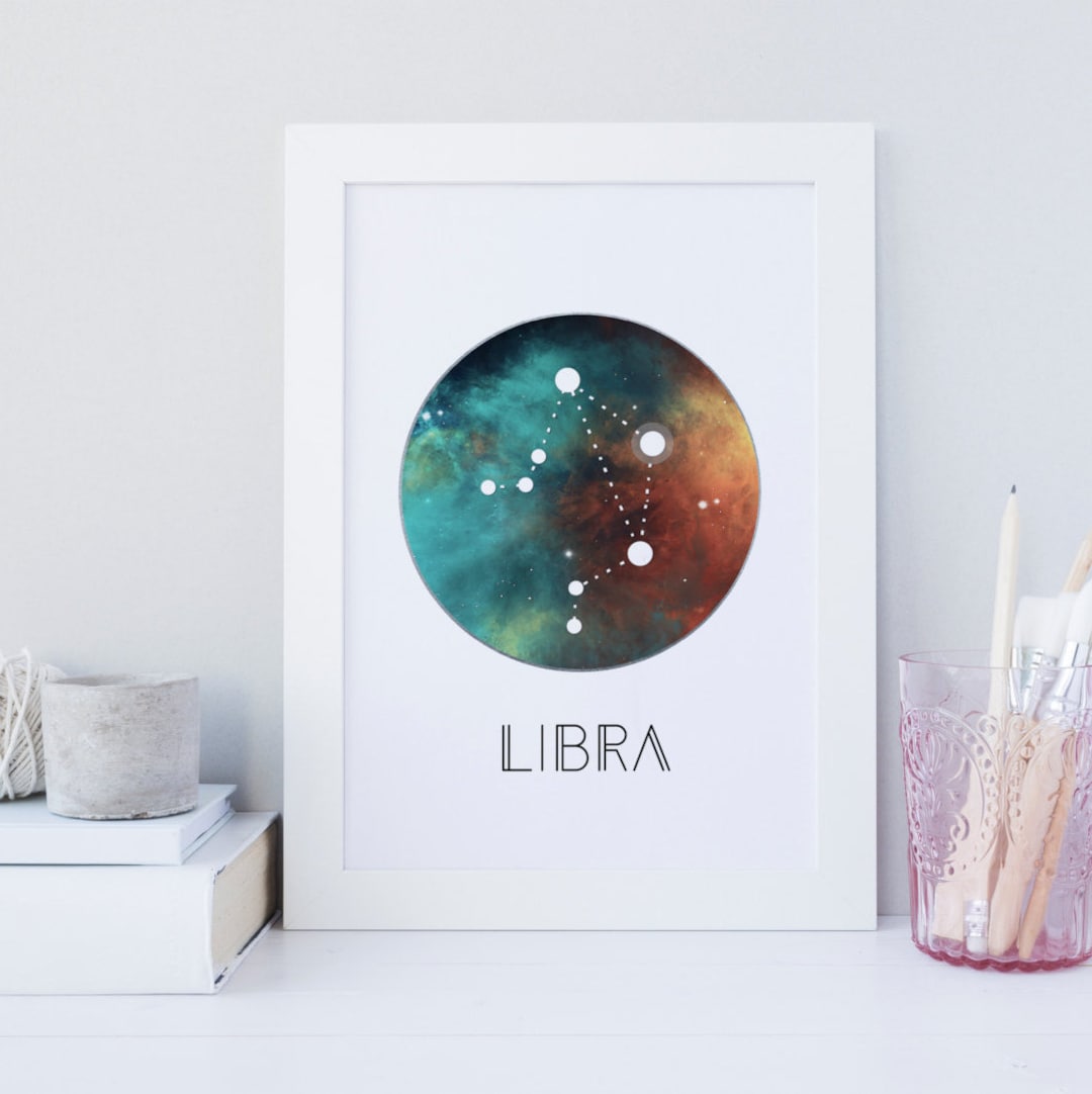 Horoscope LIBRA Wall Art, Zodiac Libra Print, Astrology Art Print ...