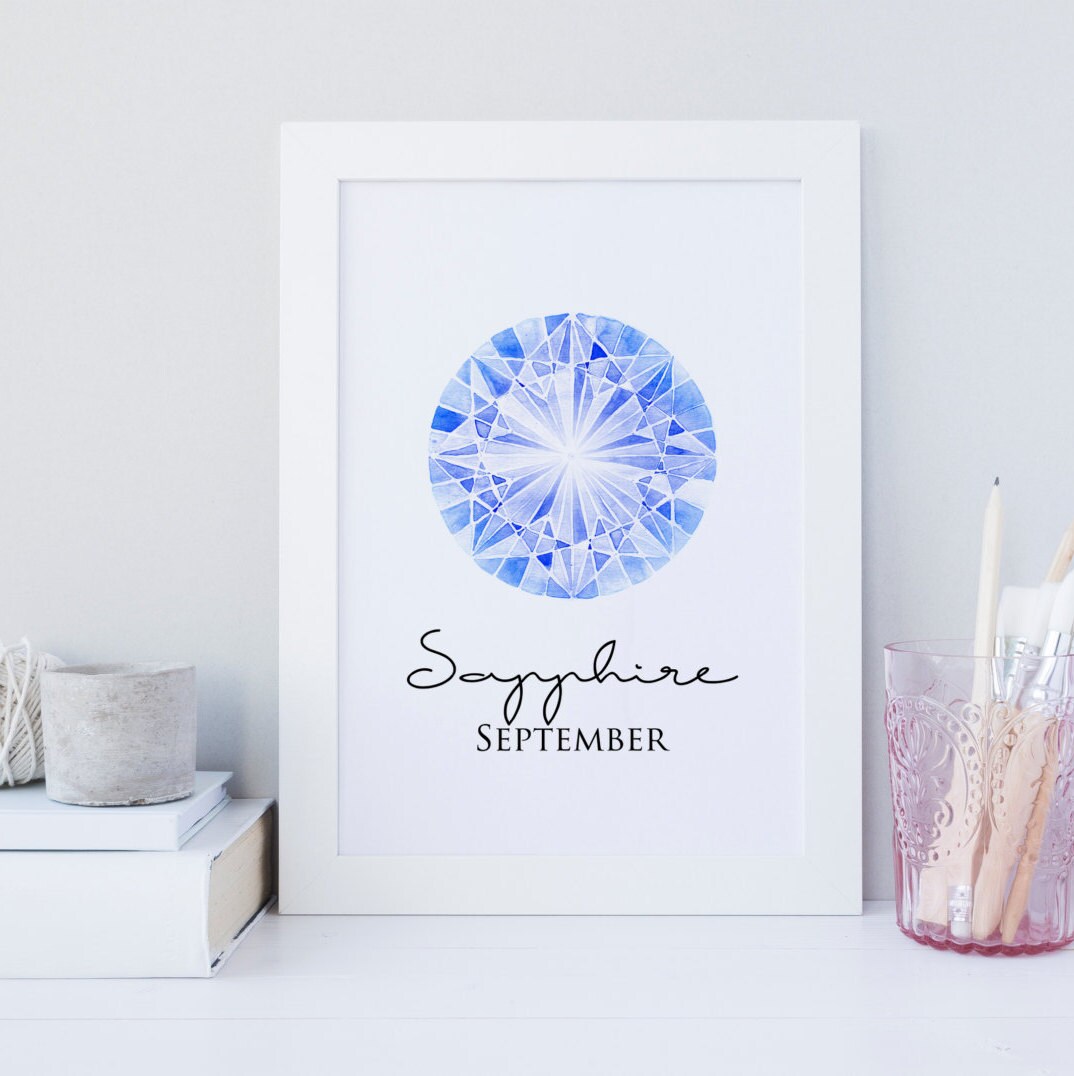 September Wall Art Print Sapphire Wall Art Printable - Etsy