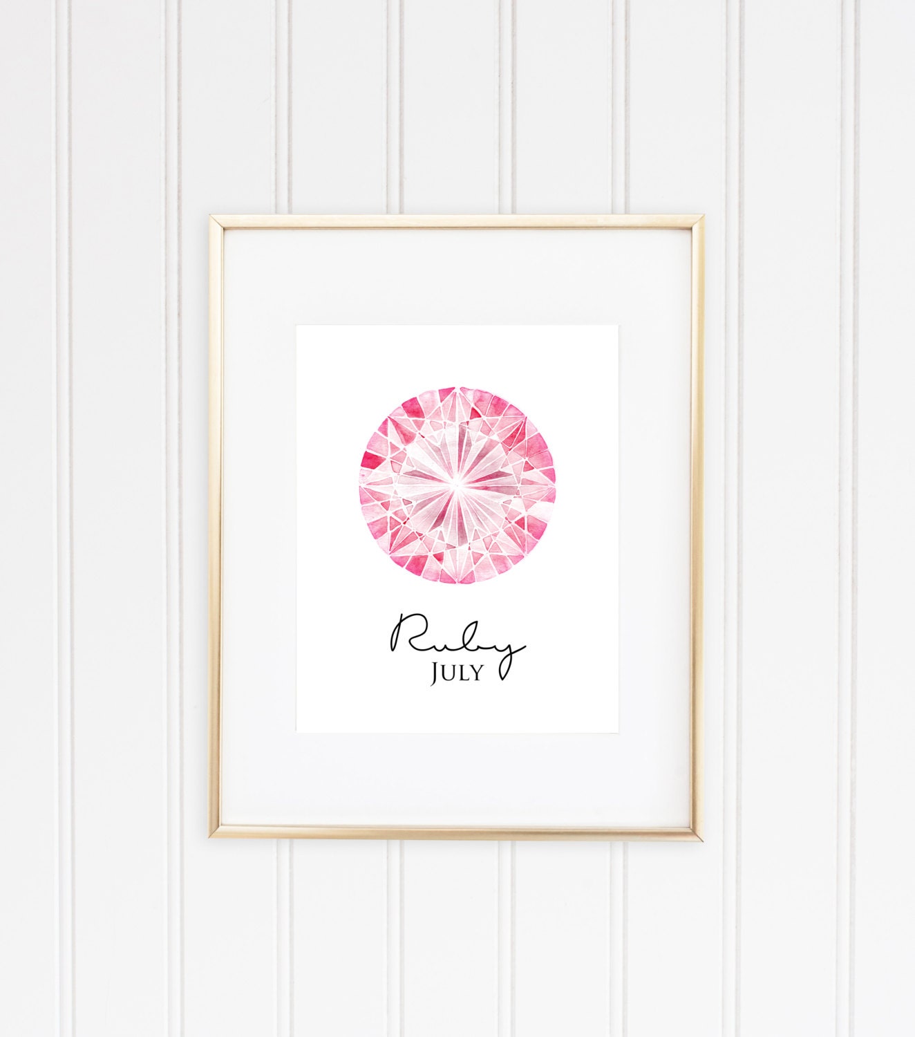 July Wall Printable July Birthstone Print Ruby Wall Art | Etsy