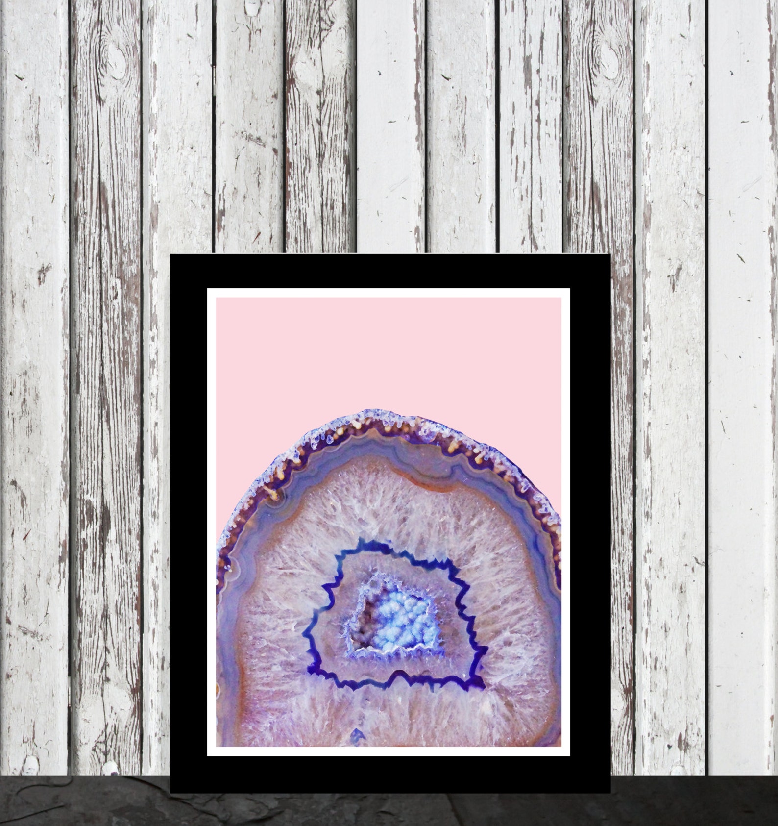 Geode Wall Art Geode Print Purple Geode Crystal Print - Etsy