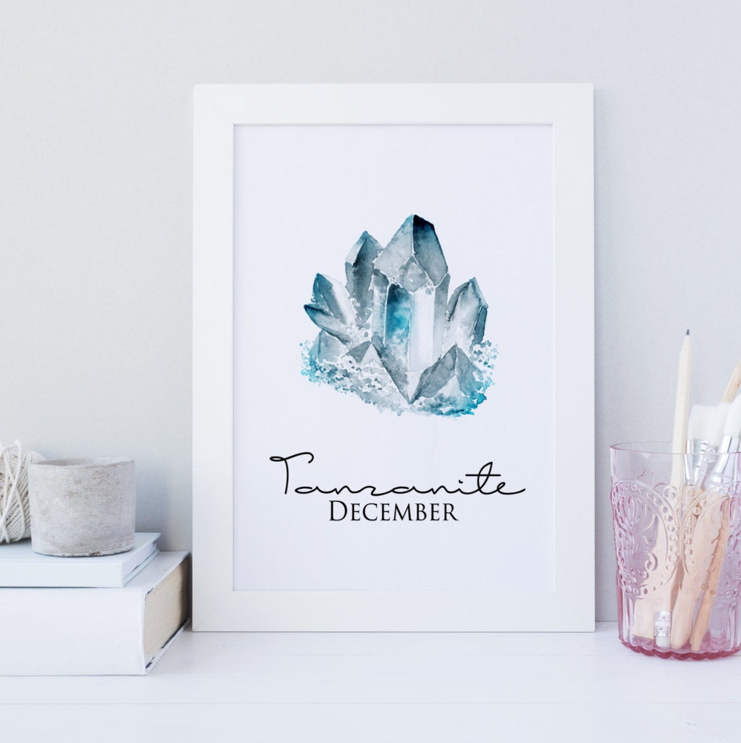 December Birthstone Art Print, Birthstone Wall Art, December Printable ...