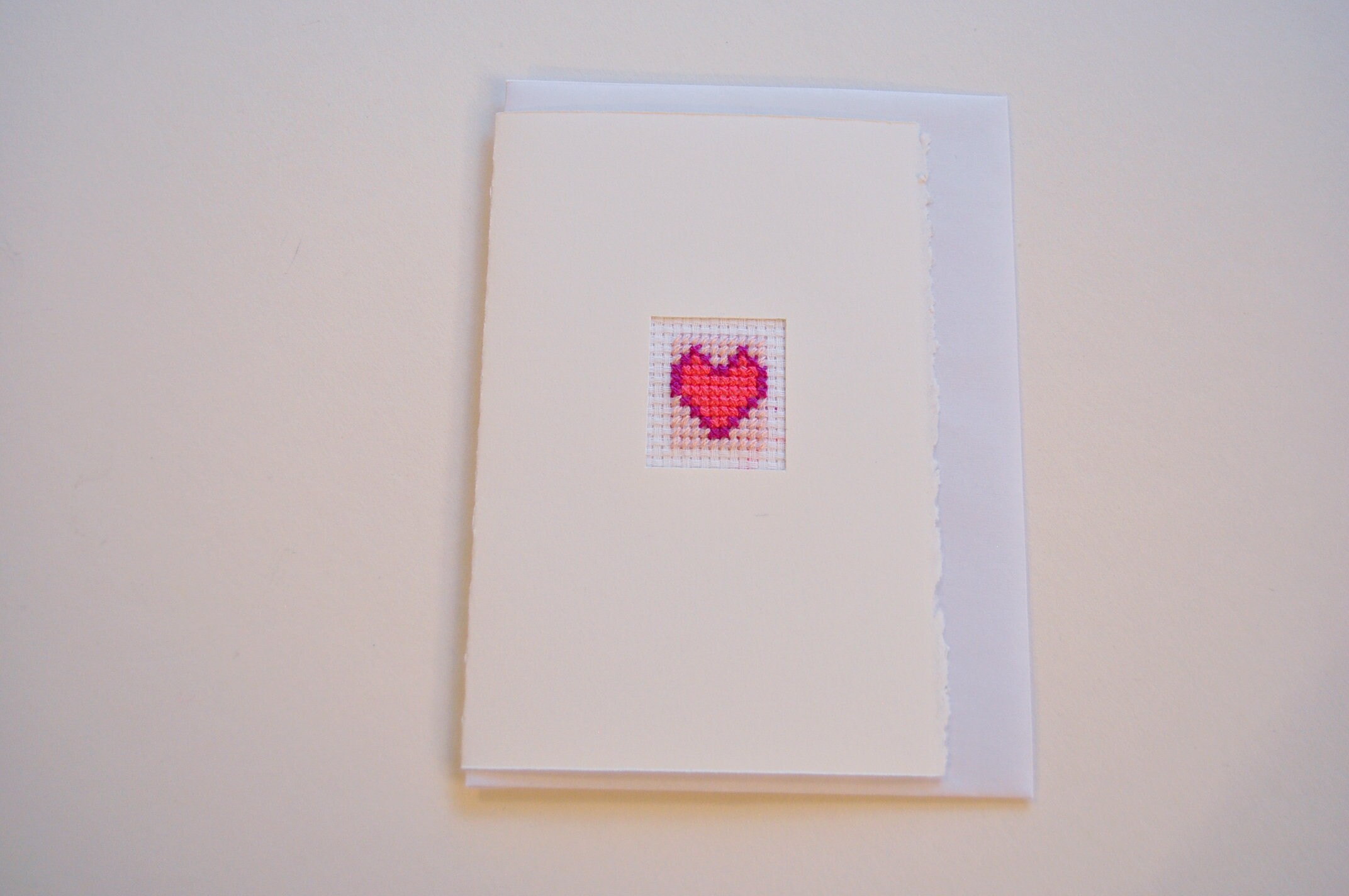 Heart Card Cross-stitch - Etsy
