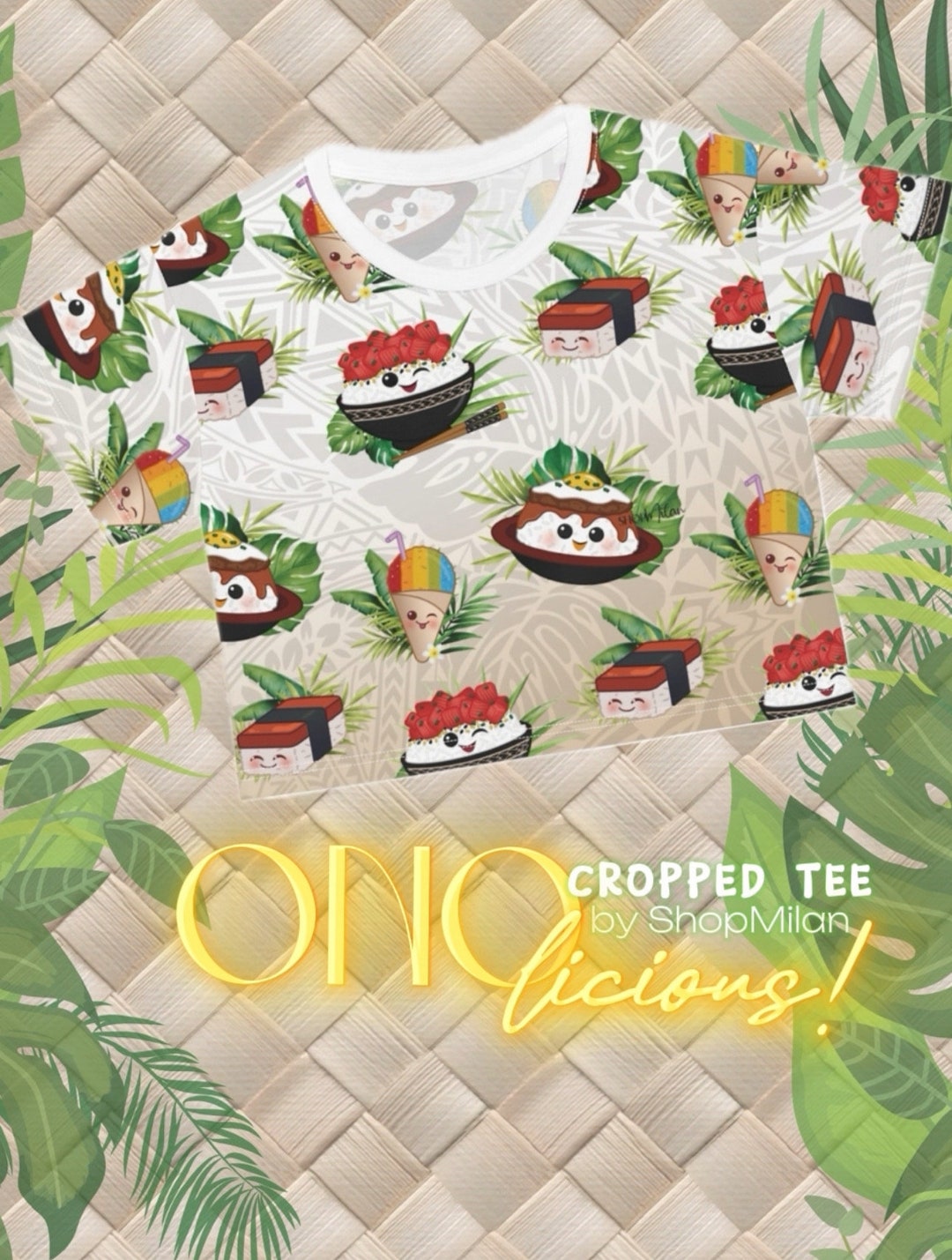 Onolicious, Loco Moco, Spam Musubi, Poke Bowl, Shaved Ice, Island Snacks, Adult All Over Print ...