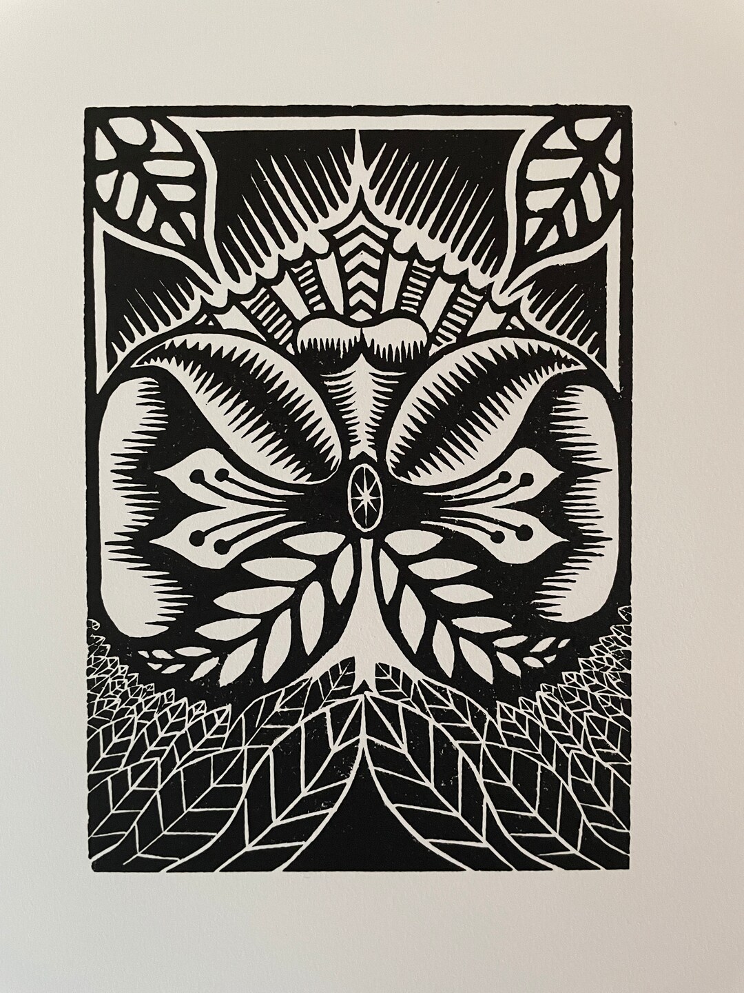 Abstract Design Lino-cut Block Print - Etsy