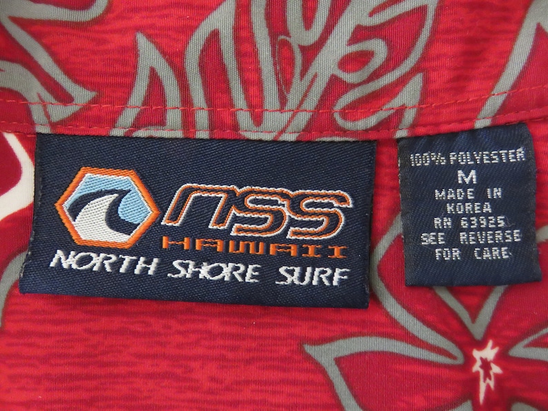 Hawaiian Shirt NORTH SHORE SURF Red Aloha Shirt Tropical Print - Etsy