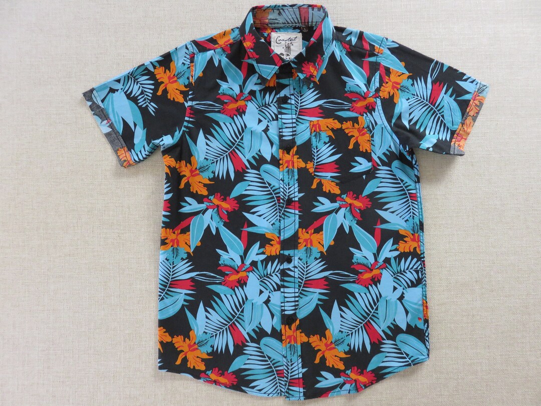 BOYS Hawaiian Shirt, COASTAL California Surfer Shirt, Vdub Beetle Tag ...