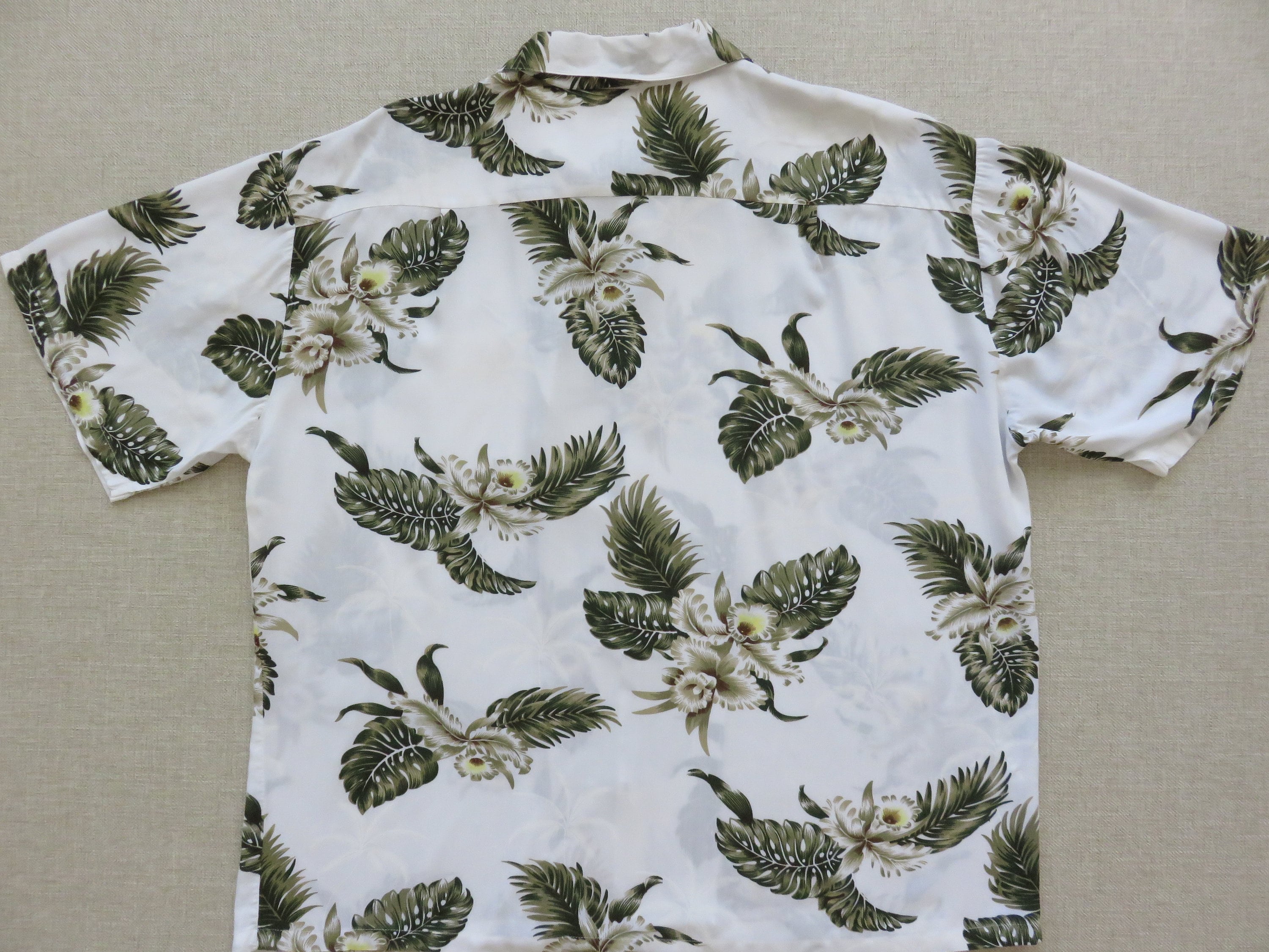 Hawaiian Shirt Men, HULA HULA Hawaii Shirt, White on White Tropical ...