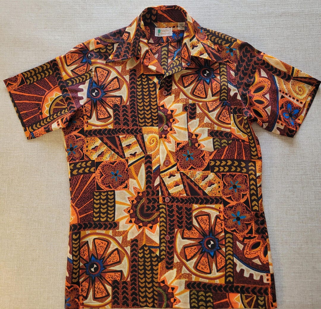 Vintage Hawaiian Shirt, PALM TREE of Branford Hawaii Shirt, 1970's ...