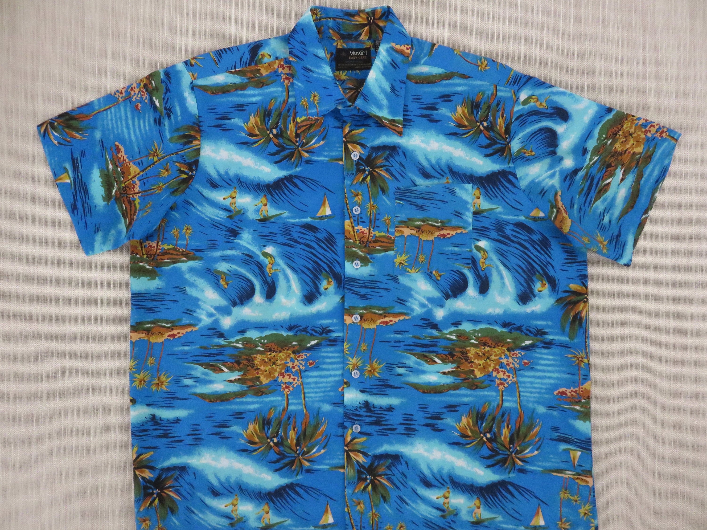 Vintage Hawaiian Shirt 70s VAN CORT Surfer Shirt Aloha Shirt Vintage Hawaiian Shirt 70s VAN CORT Surfer Shirt Aloha Shirt