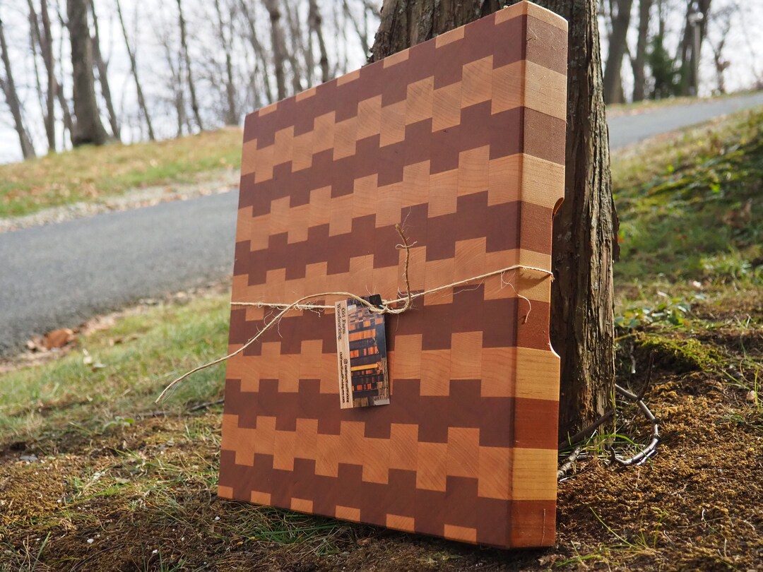 Oak and Sapele Zipper End Grain Wood Cutting Board - Etsy