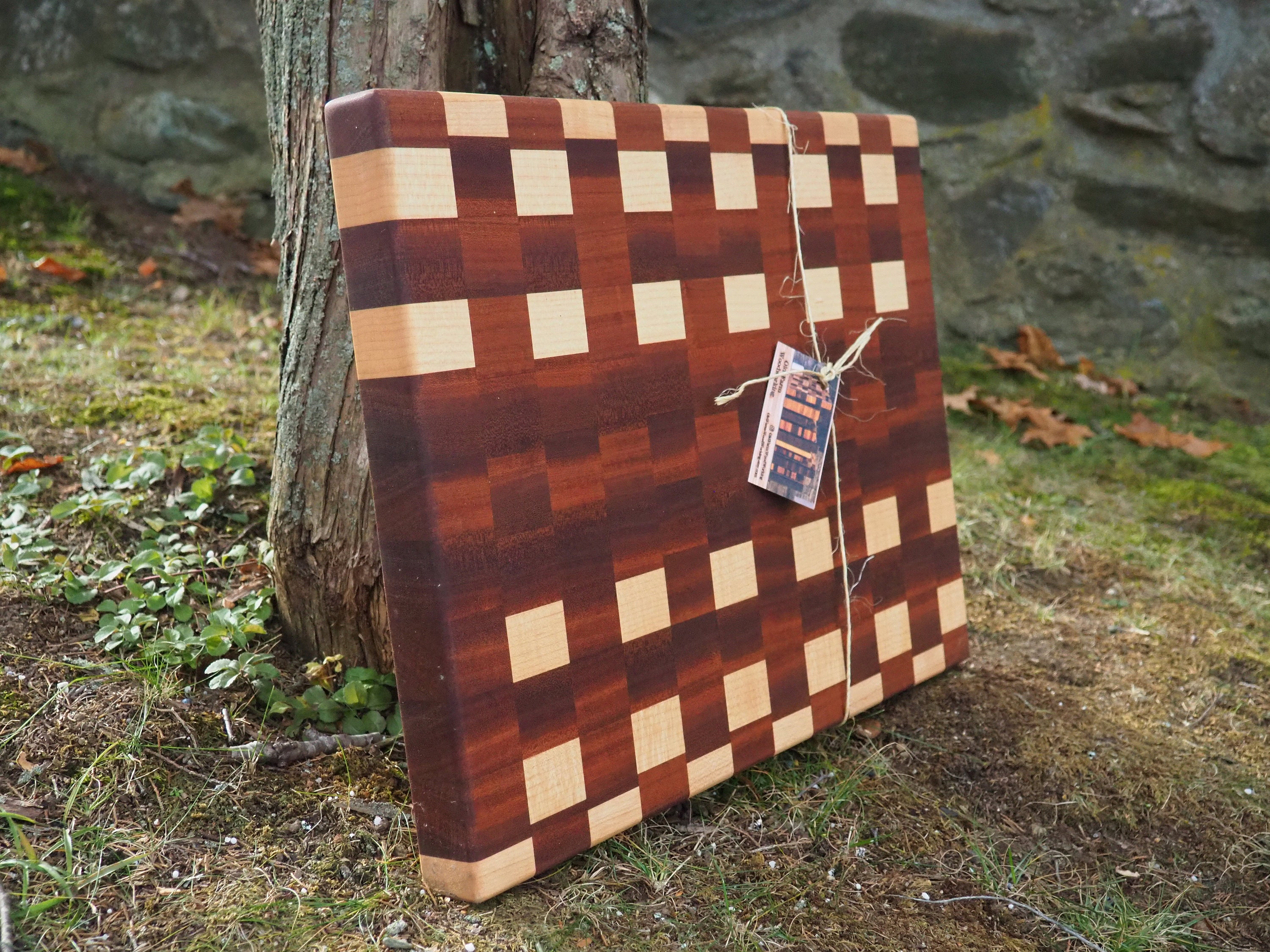 Maple and Walnut Checkerboard End Grain Wood Cutting Board - Etsy