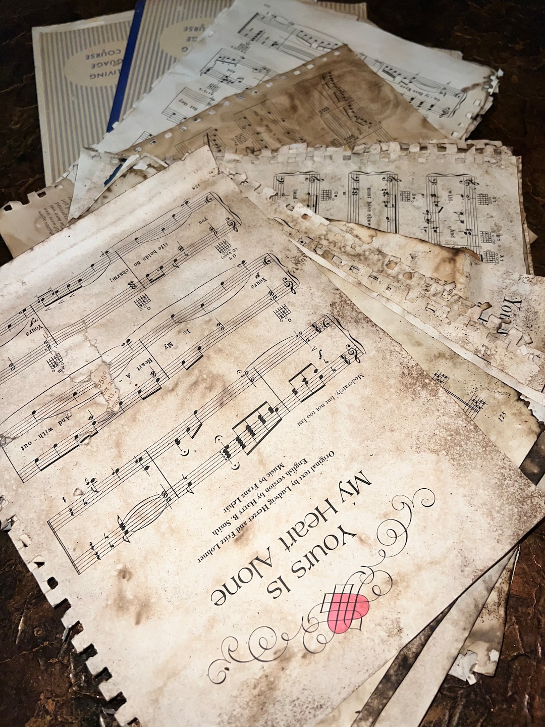 8 Vintage Tea and Coffee Stained Pages - Etsy