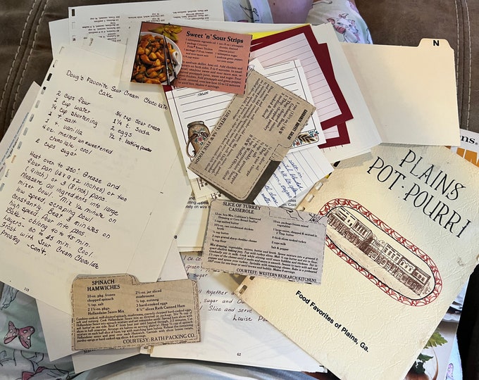 100 Pieces Vintage Recipe Ephemera, Including Old Recipes, Newspaper ...