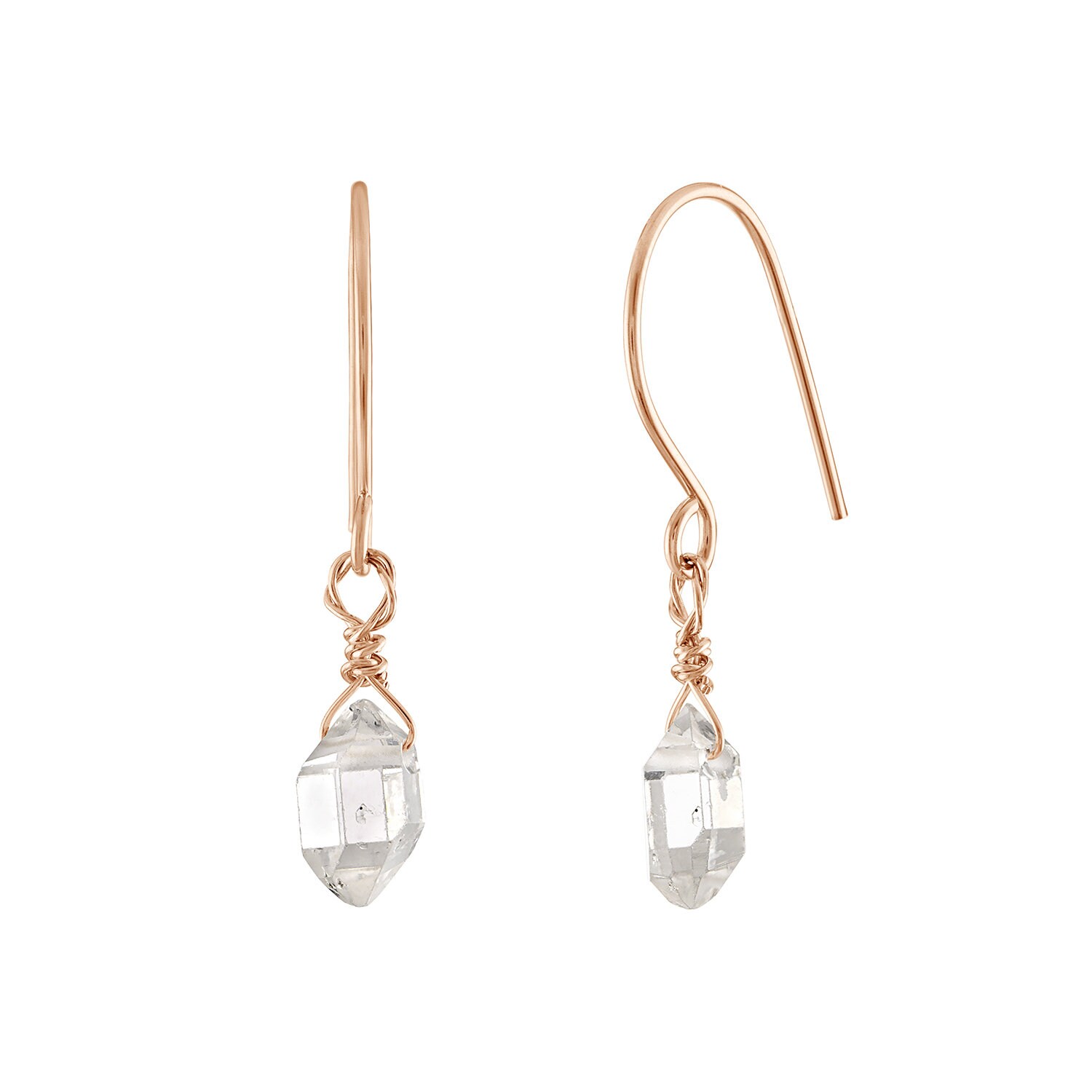 Gold Filled Herkimer Diamond Earrings: Raw Crystal Quartz Drop - Etsy