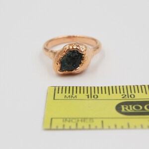 Blue Apatite Ring With Electroformed Copper Band // Raw Stone Ring ...