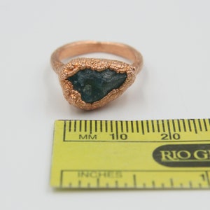 Blue Apatite Ring With Electroformed Copper Band // Raw Stone - Etsy