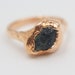 Blue Apatite Ring With Electroformed Copper Band // Raw Stone Ring ...