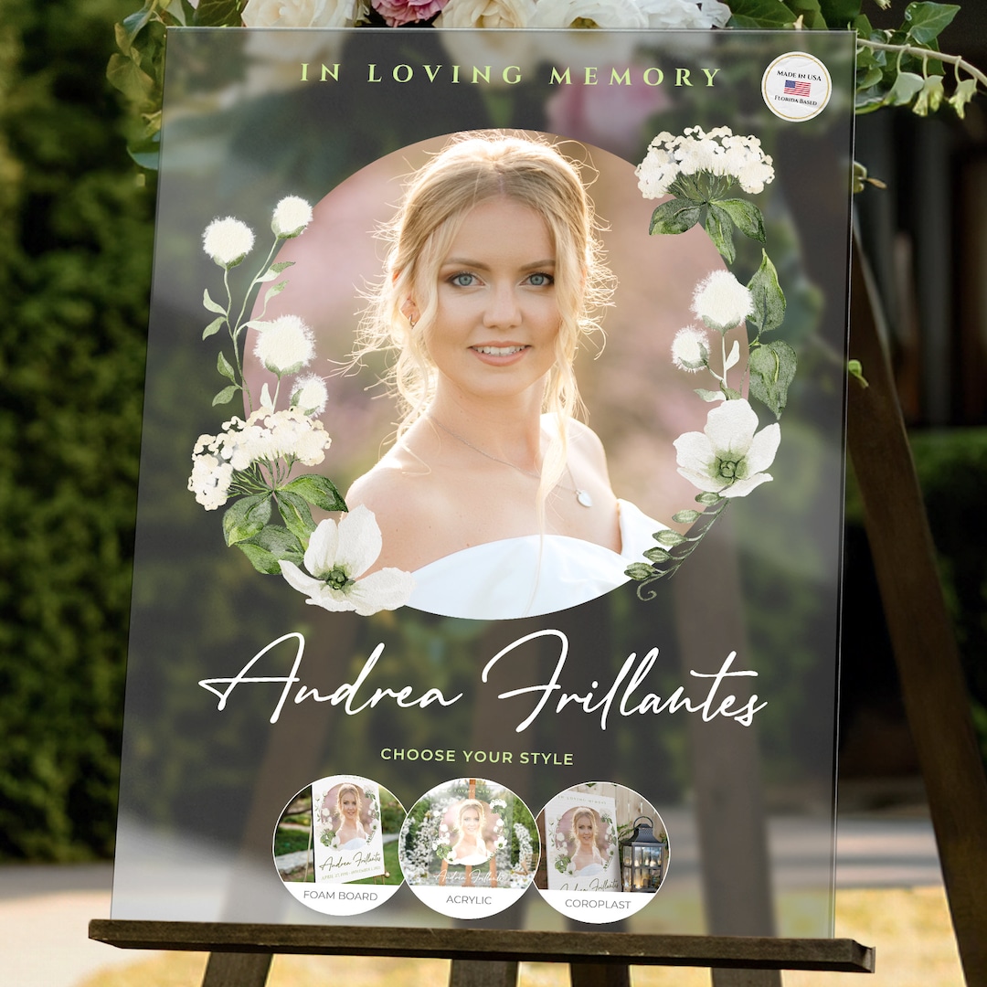 18"x24" Personalized Funeral Welcome Sign, Custom Celebration of Life ...