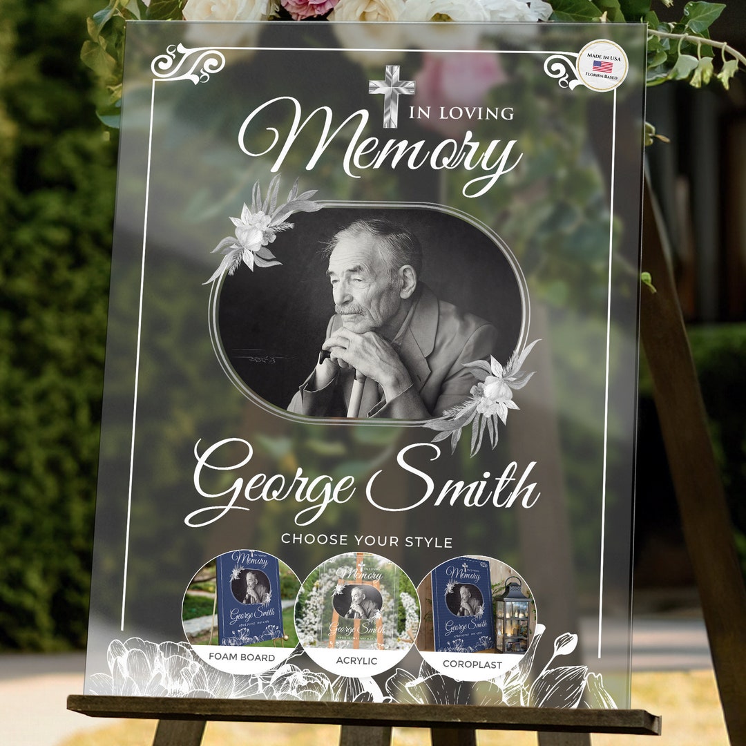 18"x24" Personalized Funeral Welcome Sign, Custom Celebration of Life ...